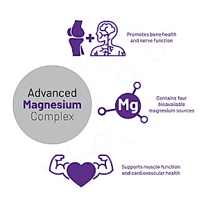 AOR, Advanced Magnesium Complex, Dietary Supplement, Promotes bone and cardiovascular health, muscle and nerve function, 90 Capsules (90 Servings)