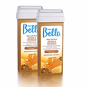 Depil Bella Brazilian Roll On Wax Honey and Propolis Depilatory | Body Waxing, Hair Removal Wax-Cartridge | Men and Women | Home Self Waxing | Sensitive Skin | Dermatologically Tested | (2 PACK)