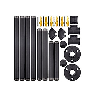 MUZIK 40 inch Long Industrial Pipe Clothes Rack, Heavy Duty Wall Mounted Garment Racks for Bathroom Cabinet Boutique Clothing Store