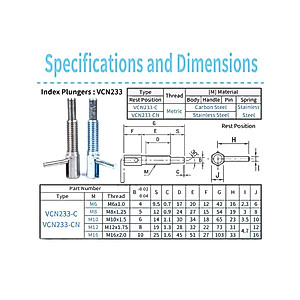 1PCS L-Handle for Index Hole Indexing Plungers Index Bolt,Stainless Steel-VCN233-CN,M16