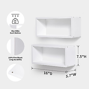 Esonal Floating Side Table, Floating Nightstand, Wall Mounted Nightstand,Hanging Nightstand,Floating Shelves for Wall Bedroom,Bathroom,Living Room,Kitchen,Office and More.