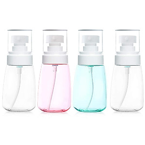 2 oz Travel Size Leakproof Pump Bottles, BPA-Free Refillable Plastic Containers for Lotion, Liquid Soap, Baby Shower, Essential Oil Blends and Other Toiletries