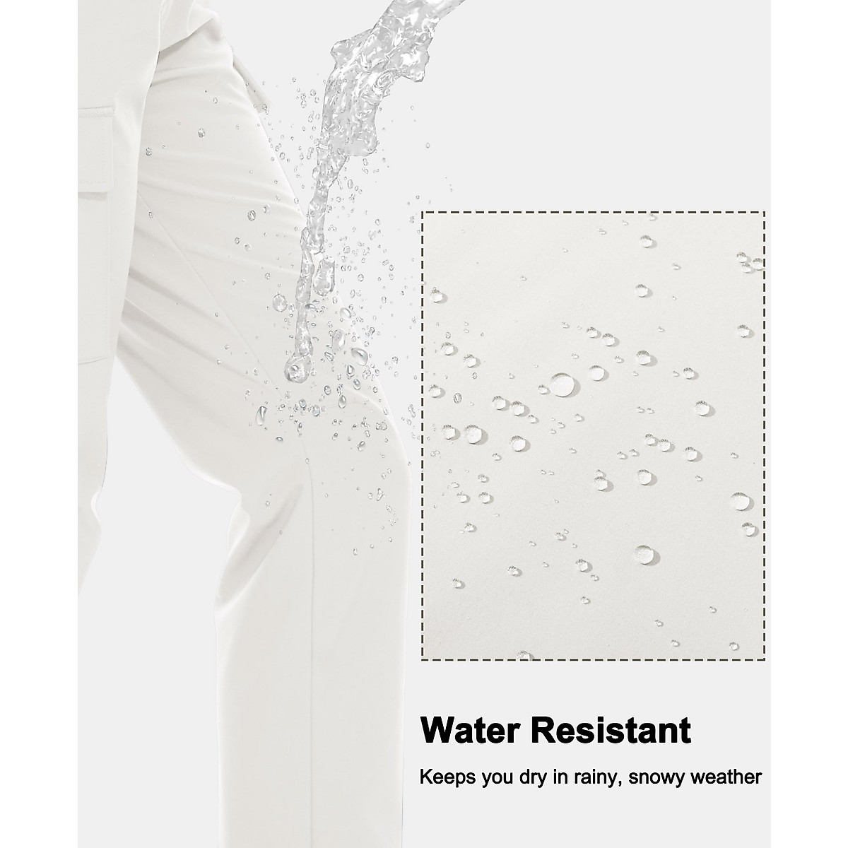 MAGCOMSEN Snow Pants Women Waterproof Insulated Outdoor Snow Softshell Pants Cold Outdoor Fleece Fleece Lined Pants White, 2XL