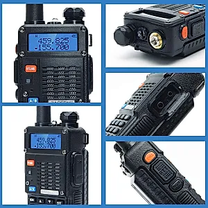 BaoFeng BF-5R A3 Tri-Band Portable Two Way Radio Ham Radio with 220 Antenna Full Kits