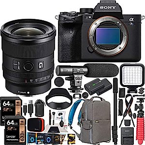 Sony a7S III Full Frame Mirrorless Camera Body with Sony FE 20mm F1.8 G Full-Frame Lens SEL20F18G ILCE-7SM3/B Bundle with Deco Gear Photography Backpack Case, Software and Accessories