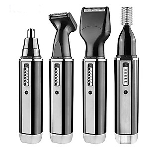 xuemml HHWKSJ Nose and Ear Hair Trimmer, Professional Painless Nose Hair Remover for Men and Women, Waterproof Stainless Steel Head, Dual Edge Blades, Mute Motor, Cleaning Brush
