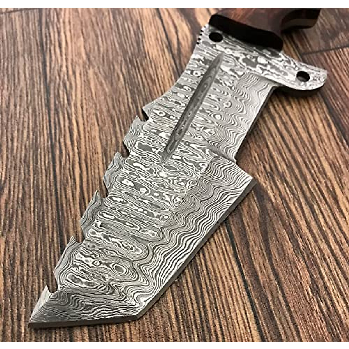 TR-1168 Custom Handmade Damascus Steel 10 Inches Tracker Knife - Perfect Grip walnut wood Handle (TR-987) (TR-2195)