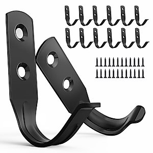 LALA DOLCE 12PCS Hooks for Hanging - Coat Rack Hooks Wall Mount with Screws - Perfect for Coats, Towels, Backpacks, Hats, Dog Leashes, Coffee Mugs - Versatile and Durable