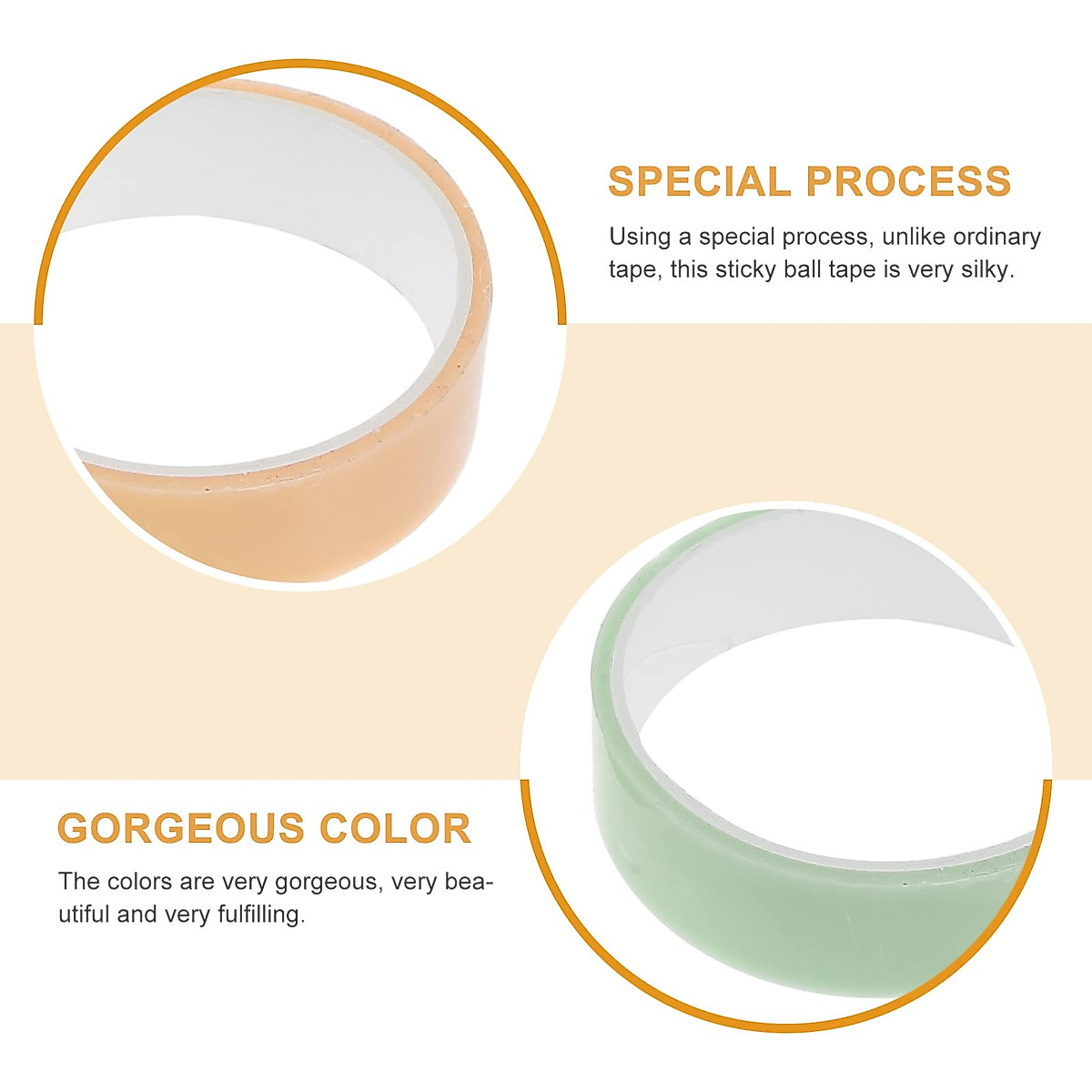 NUOBESTY Tape Rolling Balls Sticky Balls 5 Roll Sticky Ball Tape Candy Colored Decompression Sticky Ball Tape Decompression DIY Ball Style 2 Clear Sticky Tape