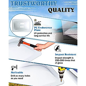 Nizzipum RV Skylight Thick RV Skylight Replacement Durable RV Skylight Cover 18”x26” Fitting 14" x 22" RV Skylight Dome Opening UV Resistant for Camper Trailer Skylight(Clear)