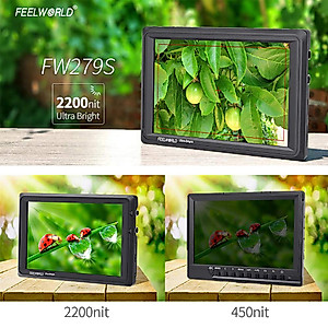 FEELWORLD FW279S 7" 2200nit Ultra Bright Daylight Viewable SDI Field Monitor IPS Support 4K HDMI and SDI in and Loop-Out Full HD 1920x1200 On-Camera Monitor with DC Out Power for DSLR