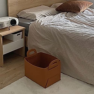 Storage Basket Felt Closet Storage Bins Convenien with Handles Storage Box Collapsible & Convenient Box Organizer for Office Bedroom Closet Babies Nursery Toys Laundry Organizing (mixed, Dark Grey)