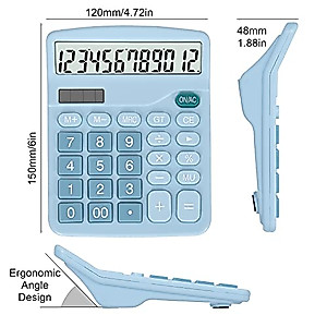 EooCoo Basic Standard Calculator 12 Digit Desktop Calculator with Large LCD Display and Sensitive Button for Office, School, Home & Business Use - Blue