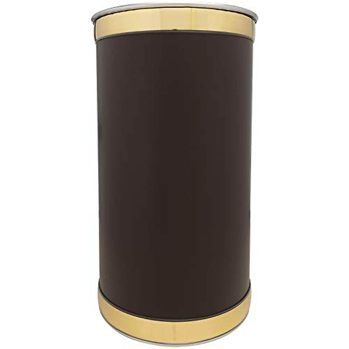 Made in USA 5-Gallon Sleek and Stylish Vinyl Mylar Waste Basket (13" X 11") (Faux Brown Leather)