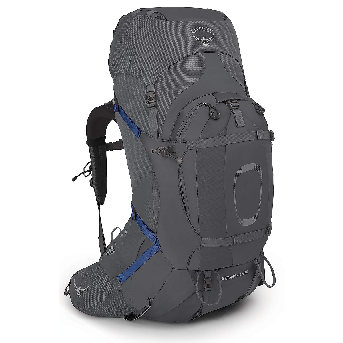 Osprey Aether Plus 60L Men's Backpacking Backpack, Eclipse Grey, L/XL