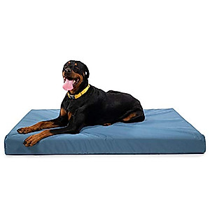 K9 Ballistics Tough Orthopedic Dog Bed X-Large Nearly Indestructible & Chew Proof, Washable Ortho Pillow for Chewing Puppy - for X-Large Dogs 54"x38", Blue