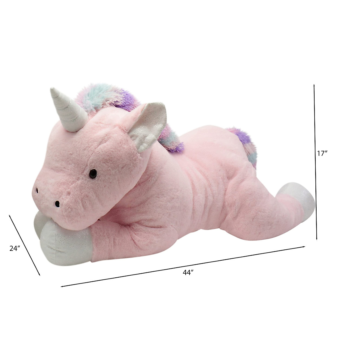 Animal Adventure | Sqoosh2Poof Giant, Cuddly, Ultra Soft Plush Stuffed Animal with Bonus Interactive Surprise - 44" Unicorn