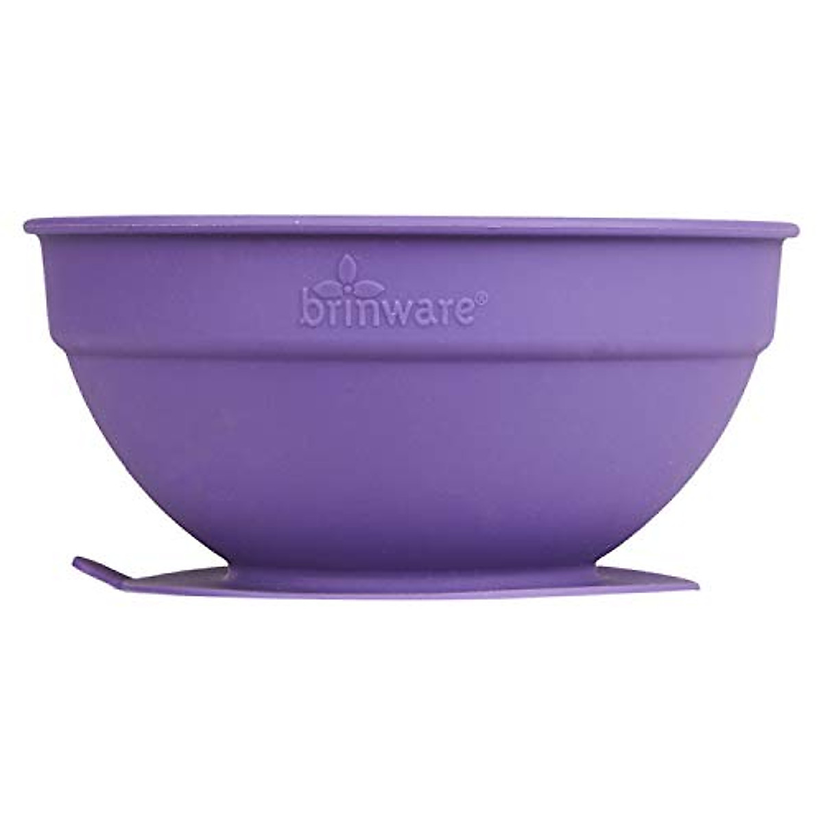 brinware 2 Piece Glass and Silicone Suction Bowls, Pink Purple