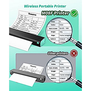 Itari Portable Printer Wireless for Travel, [New] M08F-Letter Bluetooth Mobile Printer Support 8.5" X 11" US Letter, No-Ink Thermal Compact Printer, with 1 Box of 100 Original Letter Thermal Papers