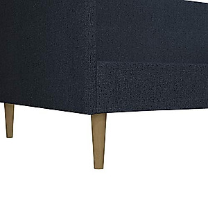 DHP Franklin Mid Century Upholstered Daybed, Sofa Bed, Twin Size Frame, Blue Linen