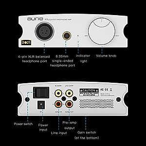aune X7s 2021 Class-A Headphone Amplifier with Balanced XLR Out 6.35mm Headphone Out/RCA Preamp Out Line Out/RCA Line in, 3 Gain Levels, for Headphones/Earphones/IEMs/Active Speakers/Power Amps