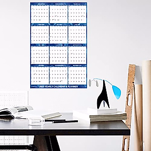 32" x 48" 2023 Wall Calendar Dry Erase - Large Blue Starry Sky Calendar Wet & Dry Erasable Laminated 12 Month Annual Yearly Planner, Reversible, Horizontal/Vertical (2023 Wall Calendar)