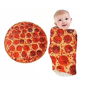 Soft Pizza Blanket for Baby,36 inches Flannel Pizza Blanket is Stylish, Wearable Wrap Blanket Funny Gifts for Baby Shower Boy Girl Creative and Versatile, Blanket Suitable for Baby