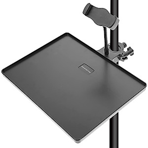 MILISTEN Microphone Stand Tray Holder with Phone Holder, Universal Sound Card Tray, Mic Stand Clamp-On Rack Tray Holder, Adjustable Cell Phone Stand for, Live Streaming, Recording, Music Sheets