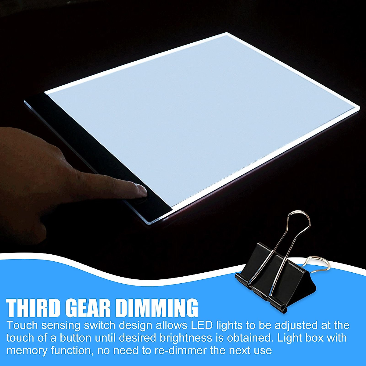 A4 LED Light Pad, 9.3x13.2 Inches Rechargeable Tracing Light Box, Adjustable Brightness Tracing Light Pad with Scale, Diamond Painting Light Board, Light Table for Tracing, Weeding Vinyl, Art (White)
