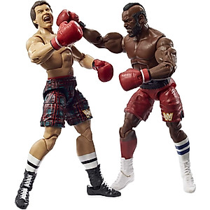 WWE Mr. T vs “Rowdy” Roddy Piper Elite Collection 2-Pack 6-in Action Figure with Boxing Robes & Swappable Hands, Posable Collectible Gift for WWE Fans Ages 8 Years Old & Up