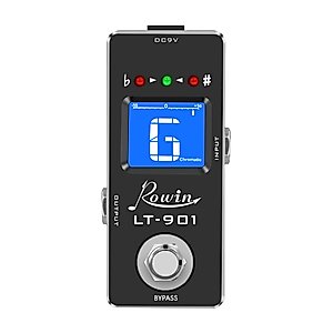 Rowin Guitar Tuner Pedal High Precision Chromatic Tuner with LCD Display for Guitar Bass Voline True Bypass LT-901