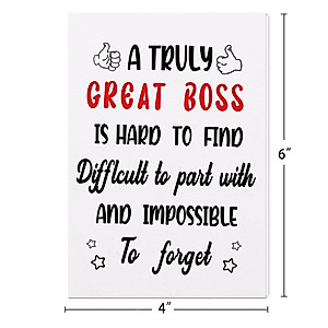 WhatSign Boss Day Card for Women Men 4"x6" National Bosses Day Gifts Card for Male Female Boss Lady Her Him Happy Boss's Day Gift Ideas Cards Boss Christmas Birthday Gift Greeting Cards with Envelopes