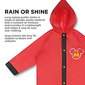 Disney Boys Umbrella and Poncho Raincoat Set, Mickey Mouse Kids Rain Wear For Kids Ages 6-7