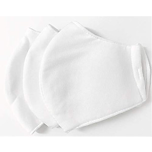 (5 Pack) Reusable and Washable Cotton 3 Layer Face Mask Adult - White