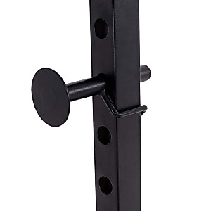 Gymax Adjustable Power Rack, Multi-Grip Power Rack Pull/Chin Up Bars Squat Cage Heavy Duty Power Rack for Home Gym Athletics Fitness