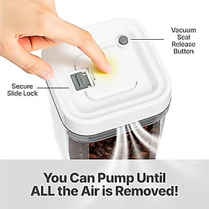 Fontaines 2-Pack Pump-Lock 3.7L Food Storage Containers - Pump to Vacuum Out Air with Locking Lid for Airtight, Leakproof Seal to Keep Food Fresh - BPA-Free, Pantry, Dishwasher, Fridge & Freezer-Safe