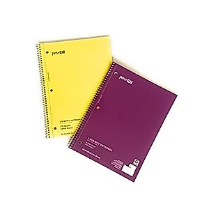 Pen + Gear 1 Subject Notebook, Wide Ruled, 70 Sheets (Yellow & Purple)