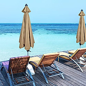 Flueyer PRTECY 10 FT 6 Rib Umbrella Canopy Replacement Outdoor Market Patio Table Umbrella Strong and Thicck Canopy Cover for Backyard Garden Courtyard Swimming Pool Lawn (Canopy ONLY)