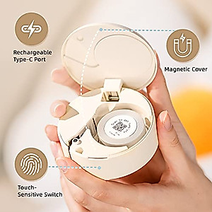HPRT H11 Label Maker with Tapes, H11 Thermal Mini Label Printer Bluetooth Wireless for Storage, Home, Office, Classroom,Kids Items Organization Compatible with iPhone Android (5 Tapes Included)
