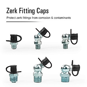 AZUNO Hydraulic Grease Fittings, 240 Pieces SAE & Metric Grease Fitting Assortment with 120 PCS Grease Fitting Caps, Standard Grease Gun Fittings Perfect for Replacing Missing or Broken Zerk Fitting