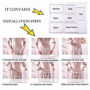 Attelite Plastic Purse and Handbag Storage Organizer for Closet, Clear Acrylic Display Case with Magnetic Door for Wallet, Book, Cosmetic, Toys, Clutch Organization 3 Pack