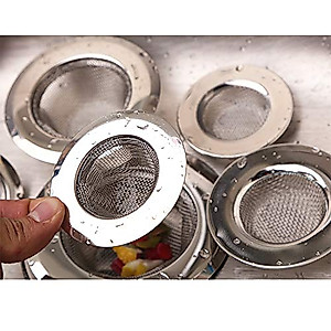 2 Pack - 2.13" Top / 1" Basket- Sink Strainer Bathroom Sink, Utility, Slop, Laundry, RV and Lavatory Sink Drain Strainer Hair Catcher. 1/16" Holes. Stainless Steel