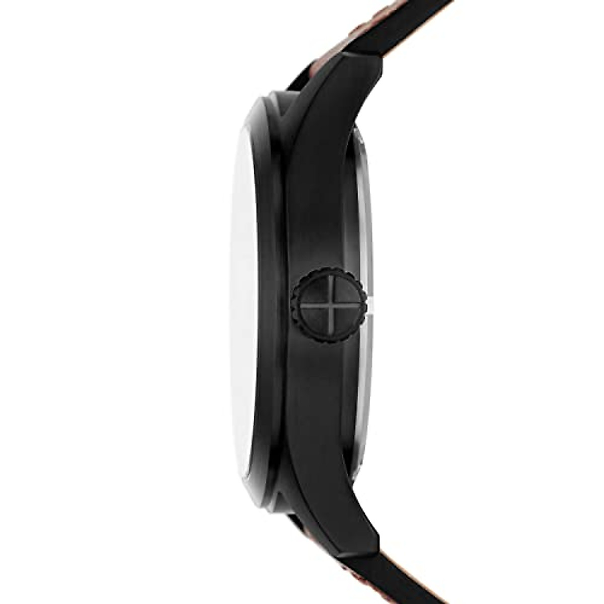 Fossil Men's Defender Solar-Powered Stainless Steel and Leather Watch, Color: Black, Brown (Model: FS5978)