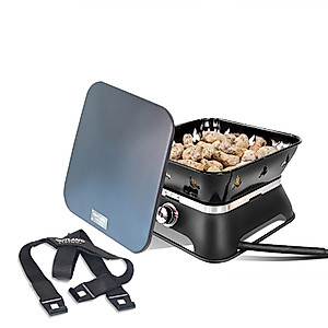 Outland Living Firecube 805 Portable 14-Inch Square Propane Gas Fire Pit for Camping with Cover, Carry Kit and Lava Rock Stones, 58,000 BTU, Black