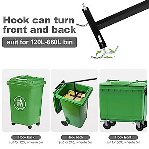 ikare Manual Trash Compactor, Waste Recycling Hand Tool for Outdoor, Touchless Trash Bin Compactor for 120-660L Wheelie Bins, Iron Compacting Trash Can