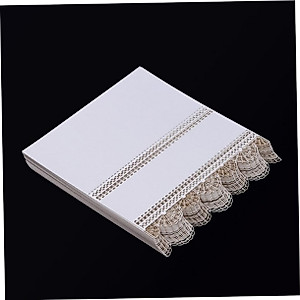 MERRYHAPY 50pcs Table Tent Cards Blank Cards Hollow Out Wedding Invitation Wedding Table Name Party Place Name Greetings Place Cards Table Place Pretty White Reception Table