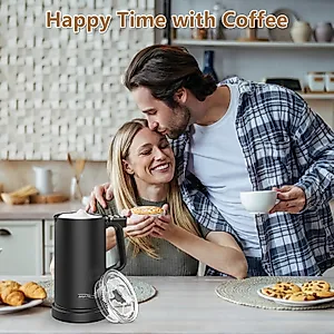 Milk Frother and Steamer 4 in 1, Electric Coffee Frother Automatic Milk Frothers, Coffee Heater Milk Warmer and Cold Foamer Frother with Temperature Control for Latte, Cappuccino, Macchiato