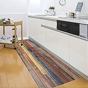 Flannel Mat Non Slip Bright 3D Print for Bedside and Living Room,Clearance MatS Absorbent Moisture Dust Forlaundry Room,Bath Rugs Sponge Foam Soft for Bathroom and KitchenRustic Old Wooden Board