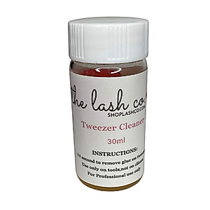 The Lash Co. Tweezer Cleaning Tool Solution/Liquid Adhesive Remover & 2 Spongeballs (1 bottle 30 ml)