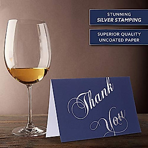 Banana Basics Thank You Cards Bulk Set w/Envelopes (72-Pack) Blank Note Cards 4 x 6 | Navy Blue With Silver Foil Stamping, | Perfect For Wedding, Bridal Shower, Baby Shower, Business, Graduation,
